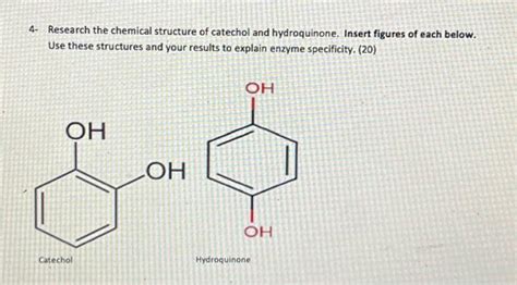 Solved 4 Research The Chemical Structure Of Catechol And