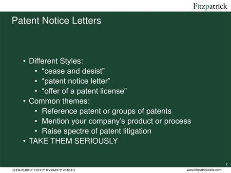Ppt Patent Notice Letters Manage With Care November 2004 Powerpoint