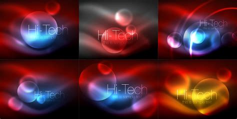 흐리게 네온 빛나는 서클 하이테크 현대 거품 서식 파일의 설정 테크노 빛나는 유리 라운드 셰이프 또는 분야 기하학적 추상 배경 0명에 대한 스톡 벡터 아트 및 기타 이미지