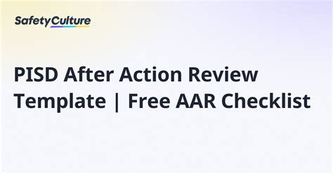 Pisd After Action Review Template Free Aar Checklist Free Template