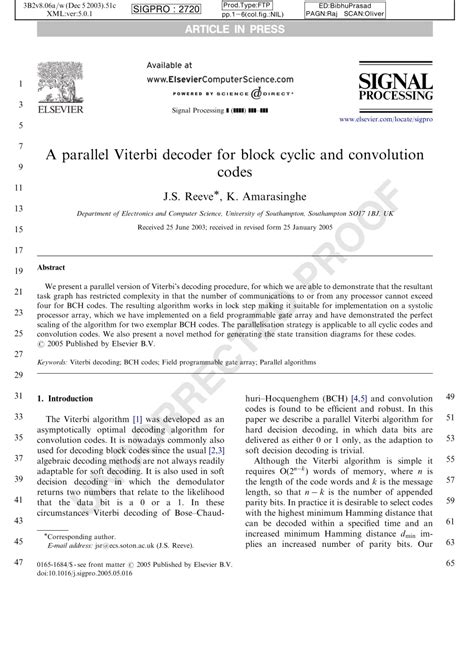 pdf a fpga implementation of a parallel viterbi decoder for block