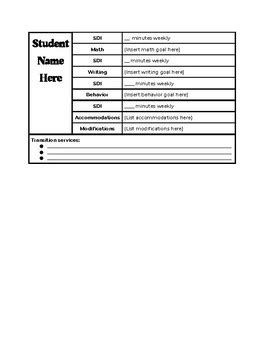 IEP Cheat Sheet By Teaching From Wasser World Teachers Pay Teachers