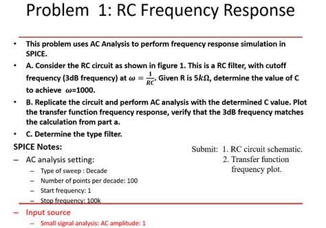 Solved Problem 1 Rc Frequency Response This Problem Uses Ac