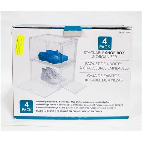 New Stackable Shoe Box Organizer 4 Pack