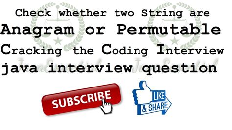 Check Whether Two String Are Anagram Or Permutable Cracking The