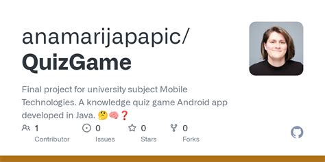 github anamarijapapic quizgame final project for university subject mobile technologies a