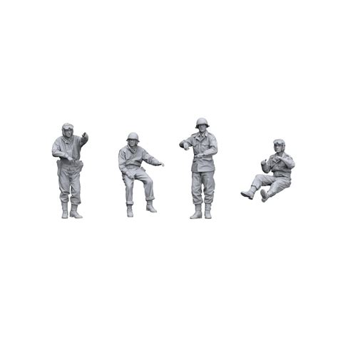 Figurines Border Model 1 35 Ww2 U S Tank Crew 4 Figures In Resin 1 35