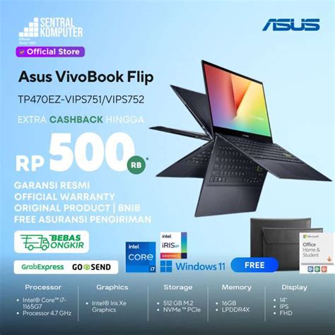 Jual Asus Vivobook Flip Tp Ez Vips Vips Intel Core I G Gb Gb M Nvme
