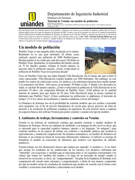 tutorial vensim modelo de población enunciado pdf simulación ecuaciones
