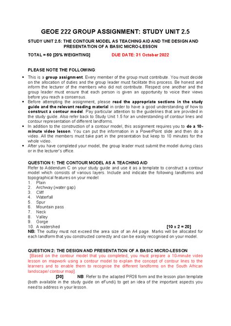 Geoe 222 Assignment 1 Study Unit 25 Zama Geoe 222 Group Assignment Study Unit 2 Study Unit Geoe 222 Assignment 1 Study Unit 25 Zama Geoe 222 Group Assignment Study Unit 2 Study Unit