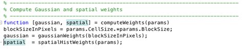 Matlab Not Getting What Spatial Weights For Hog Are Stack Overflow