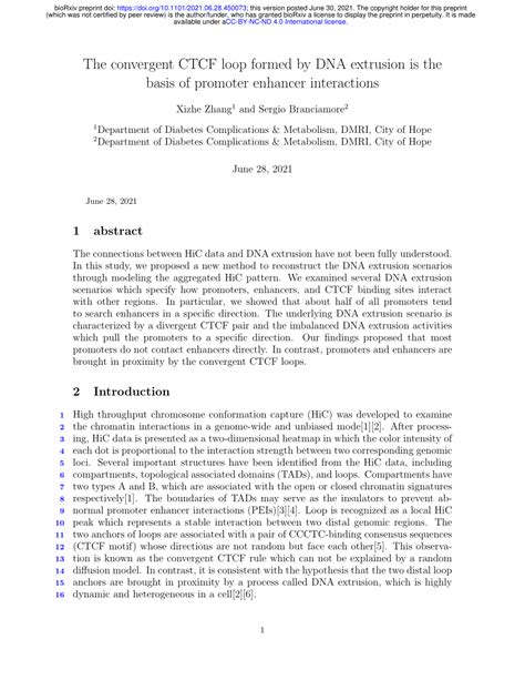 Pdf The Convergent Ctcf Loop Formed By Dna Extrusion Is The Basis Of Promoter Enhancer
