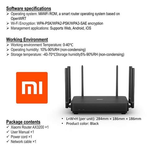 Xiaomi Mi Wi Fi 6 Router Ax3200 Mesh Network Up To 3202mbps 256gb Memory Dual Core A53 1 35ghz