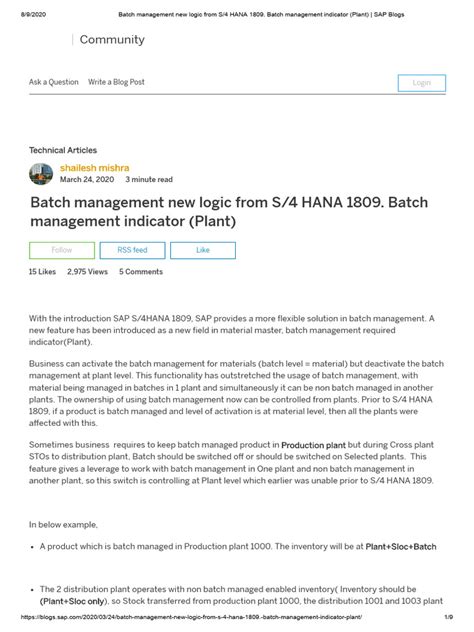 Batch Management New Logic From S 4 Hana 1809 Batch Management