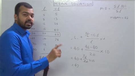 Mean Deviation From Median Continuous Series Youtube