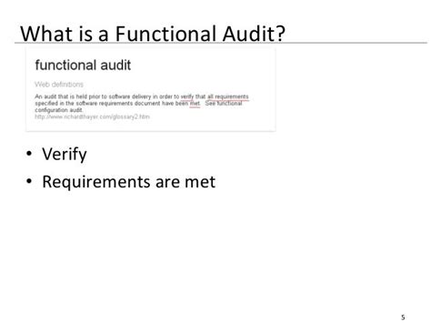 Functional Audit