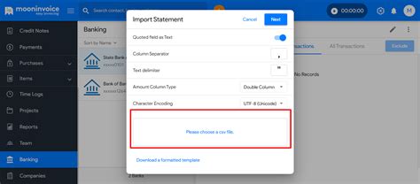 How To Import Bank Statements Moon Invoice Easy Invoicing