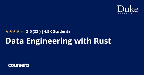 Data Engineering With Rust Coursera