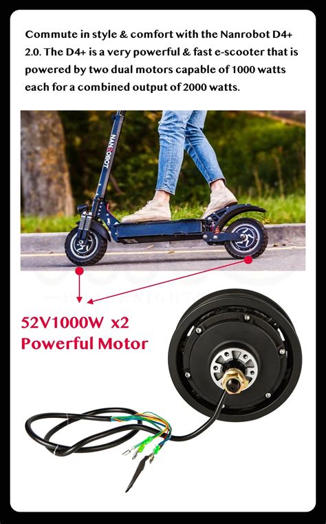 Nanrobot D4 2 0 10inch 52v Adult Electric Scooter With Seat Foldable O E Smart Way
