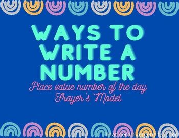Ways To Write A Number Place Value Number Of The Day Year Long Resource