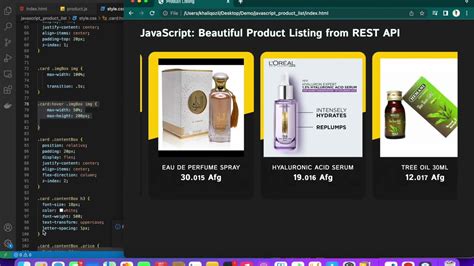 Javascript Fetch And Display Product Listing From Rest Api Product