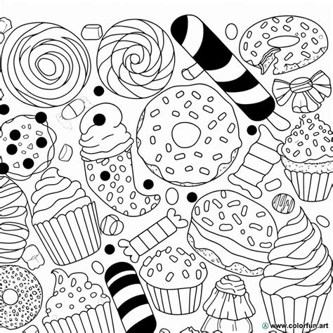 Coloring Page Of Sweet Treats Download Or Print For Free