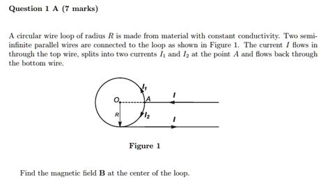question marks a circular wire loop of radius r is made from material