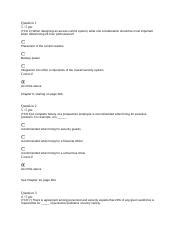 SEC Week Quiz Docx Question Pts TCO When Designing An Access Control System