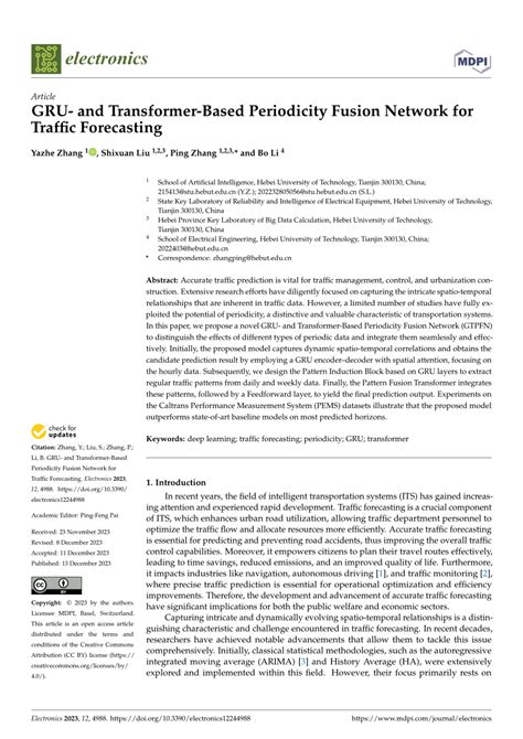 Pdf Gru And Transformer Based Periodicity Fusion Network For Traffic Forecasting