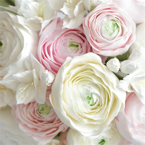 White Ranunculus Bouquet Handmade With Love Oriflowers
