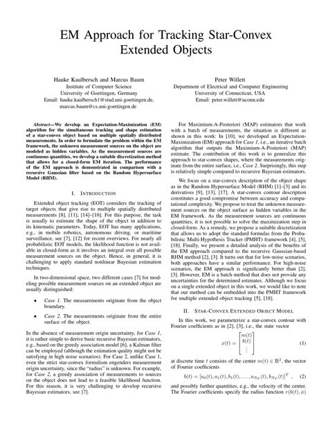 pdf em approach for tracking star convex extended objects