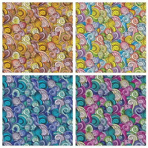 Waves And Curls Patterns Set 40821580 Vector Art At Vecteezy