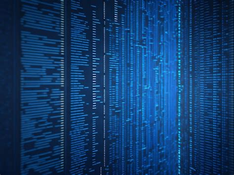 premium photo blue digital binary data on computer screen background