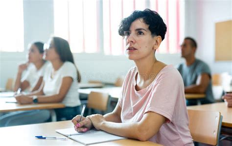 Woman Attending Lecture In College Stock Image Image Of Knowledge