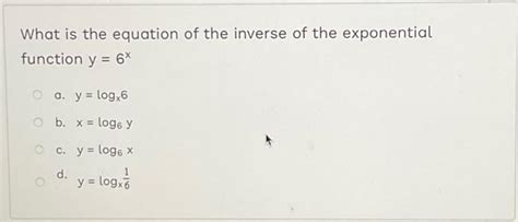 Solved What Is The Equation Of The Inverse Of The Chegg Com