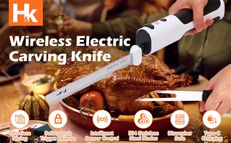Hk Electric Carving Knife For Meats Poultry Bread Crafting Foam And More Included Dual 304