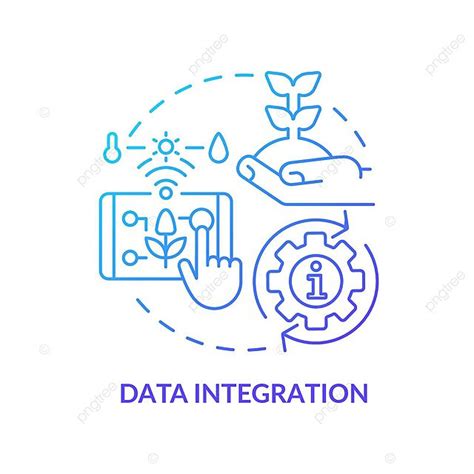 Data Integration Blue Gradient Concept Icon Industry Nature Information Vector Industry Nature