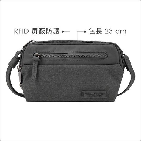 Travelon 美國 Metro防盜斜背腰包灰 側背包 斜背包 背帶包 防割防搶 Pchome 24h購物