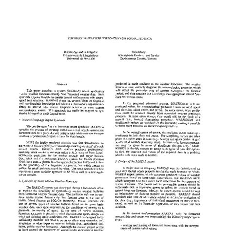 Synthesizing Weather Forecasts From Formatted Data Acl Anthology