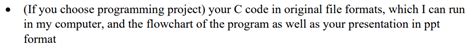 solved if you choose programming project your c code in