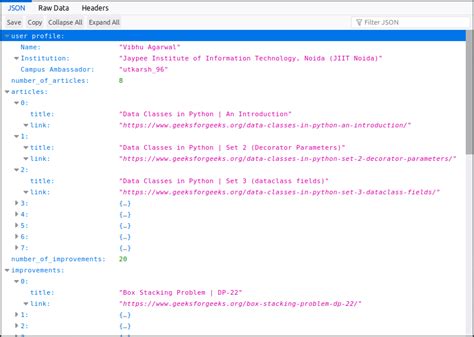 Setup Api For Geeksforgeeks User Data Using Webscraping And Flask