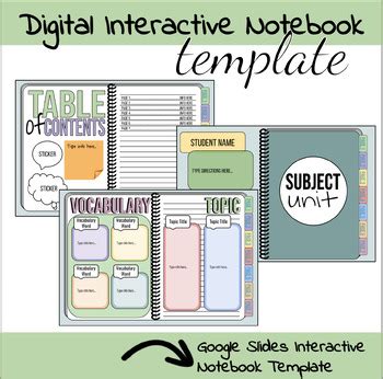 Digital Interactive Notebook Template EDITABLE By Miss L S Learners