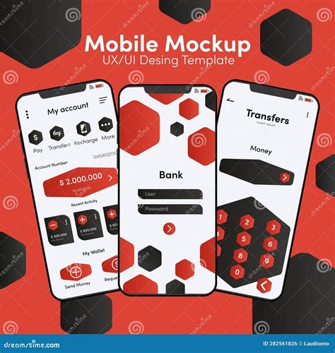 Colored Mobile App Mockup Templates Vector Stock Vector Illustration Of Concept Icon 282561826