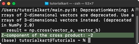 Numpy Cross Cross Product Of Two Vectors Or Arrays