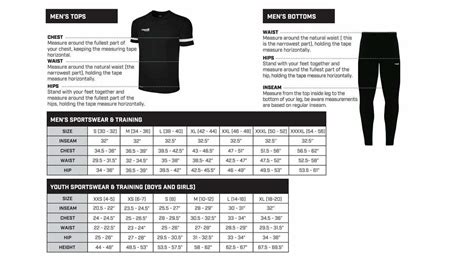 Uniform Sizing Chart
