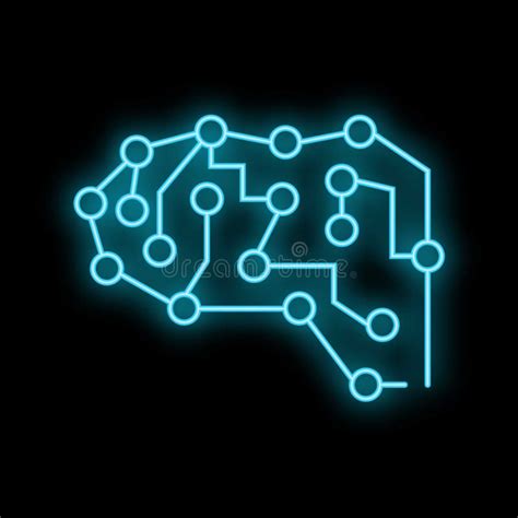Neon Blue Artificial Intelligence Brain Illustrating Machine Learning