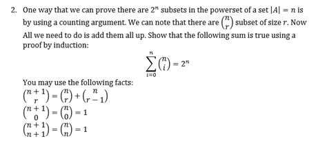 Solved One Way That We Can Prove There Are Subsets In Chegg Com