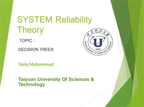 Reliability Decission Tree System Reliability Theory Pptx