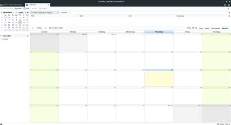 Mozilla Thunderbird Calendar