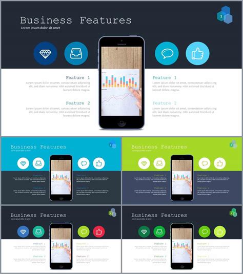 스마트 폰 Ppt 템플릿 And 깔끔한 Ppt 템플릿 녹색 Poipl